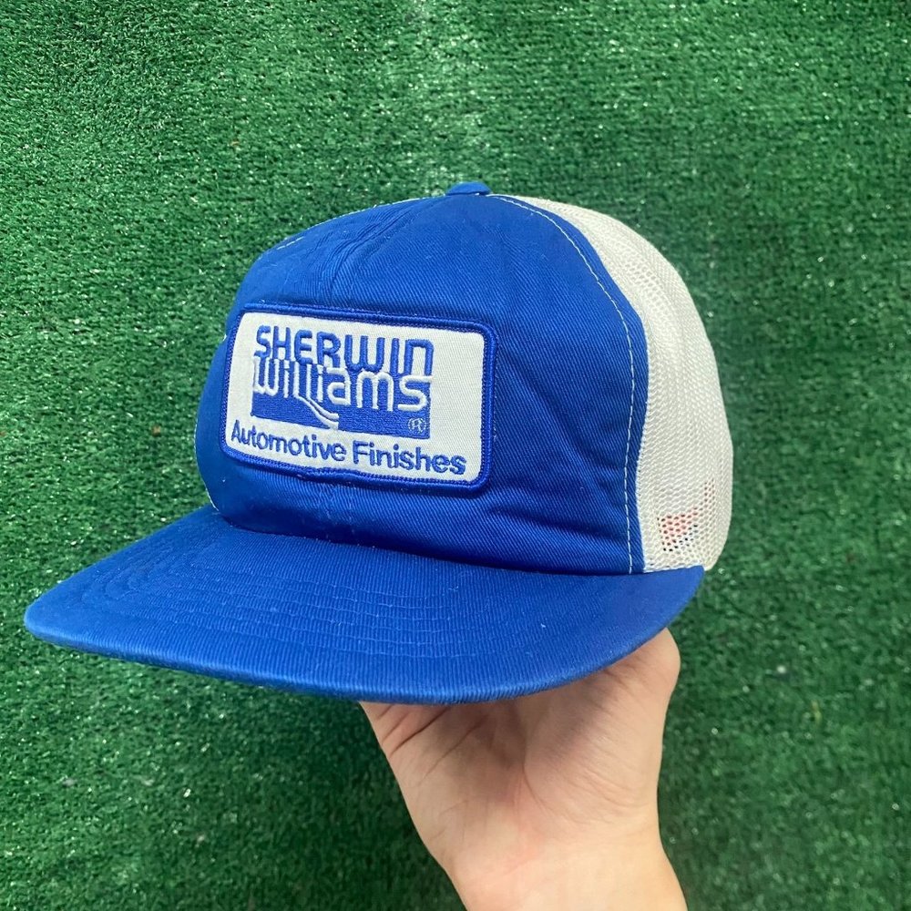 Vintage 80s Sherwin Williams Snapback Cap Mesh Trucke… - Gem